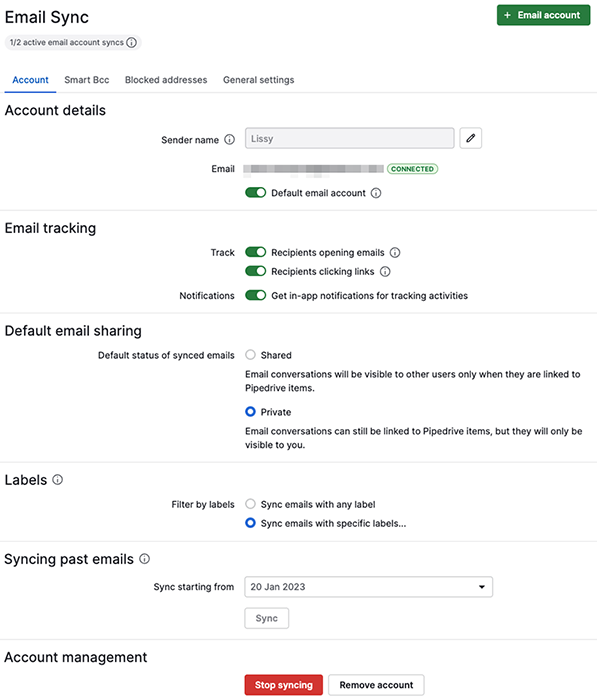 How can I set up the email sync? - Knowledge Base | Pipedrive